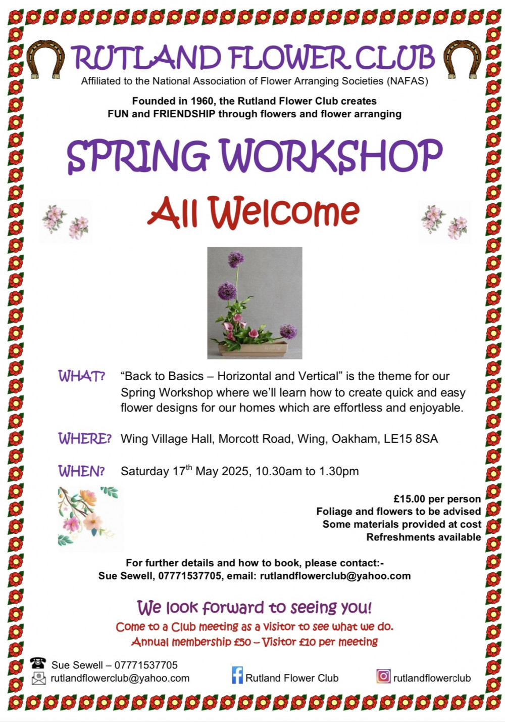 Spring Workshop - Rutland Flower Club | Arts & Crafts | News | Oakham Nub News | by Theresa ...