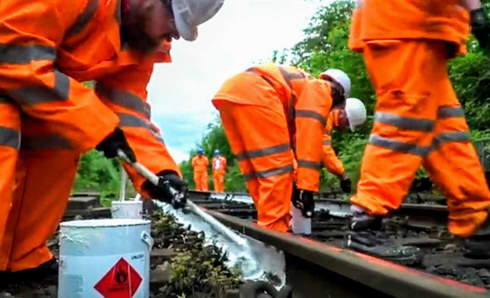 Network Rail painting local tracks white ready for summer | Local News ...