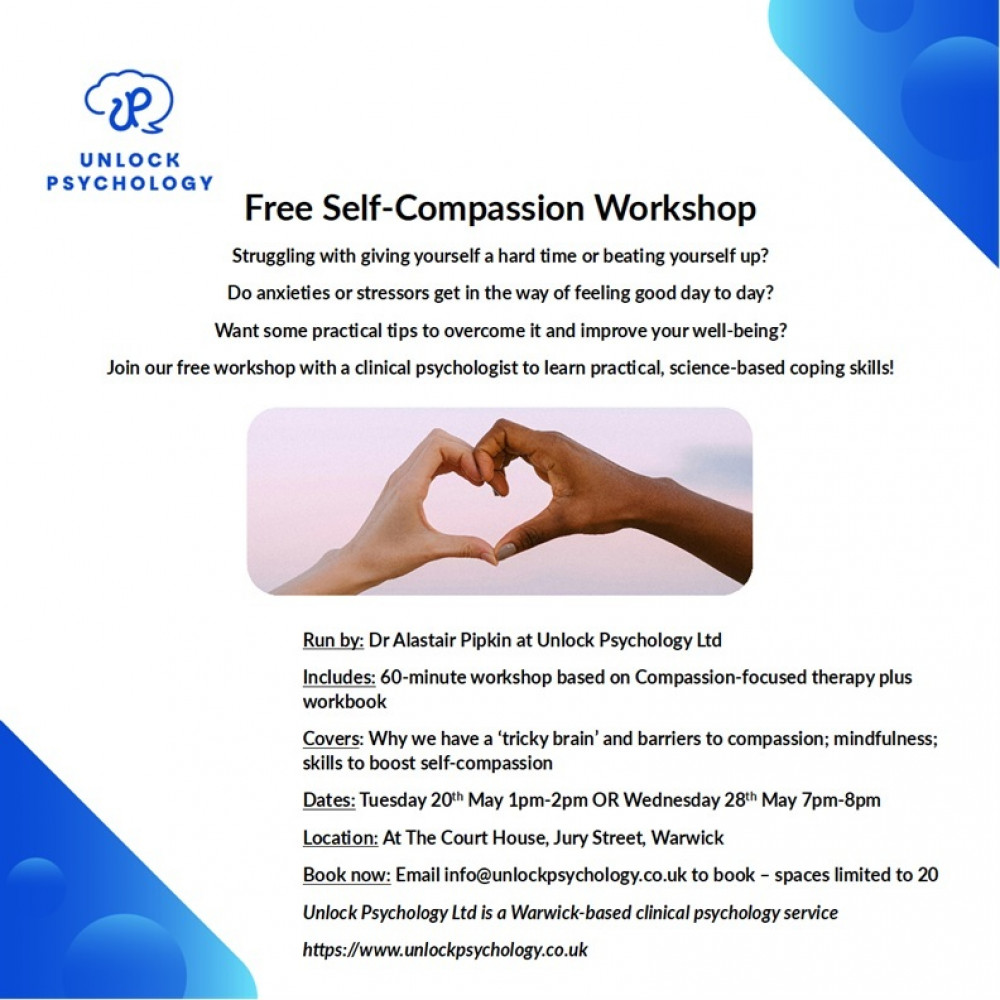 Free Self Compassion Workshops | Health | News | Warwick Nub News | by Dr Alastair Pipkin
