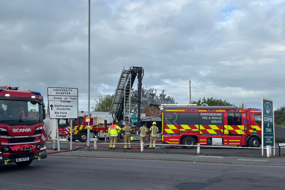 Stoke Road closed while fire crews tackle building fire | Local News ...